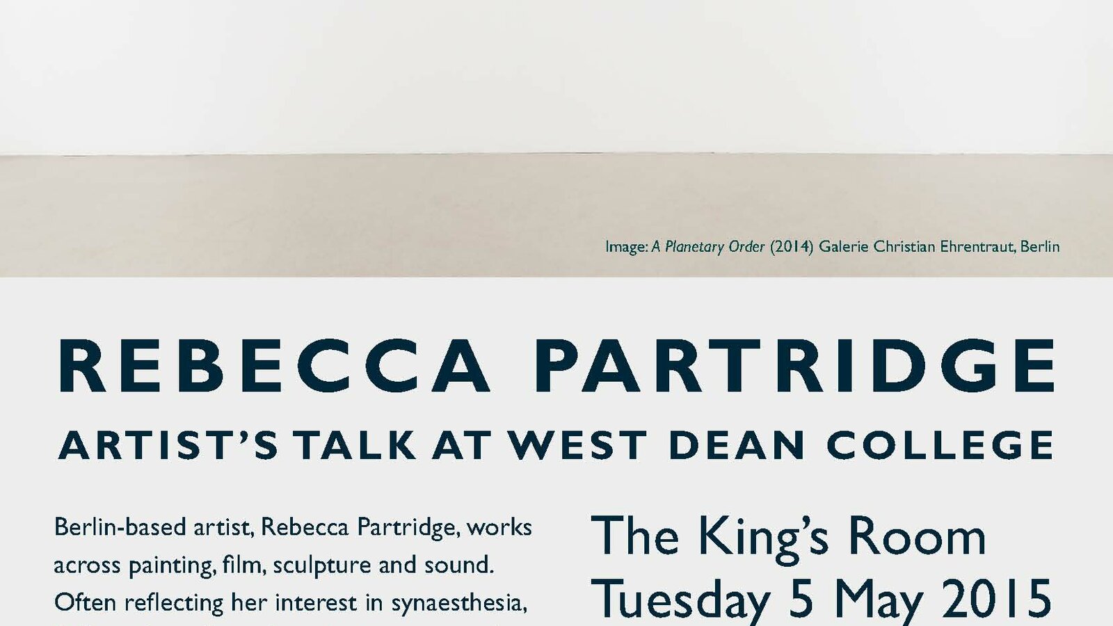Artist's Talk: Rebecca Partridge